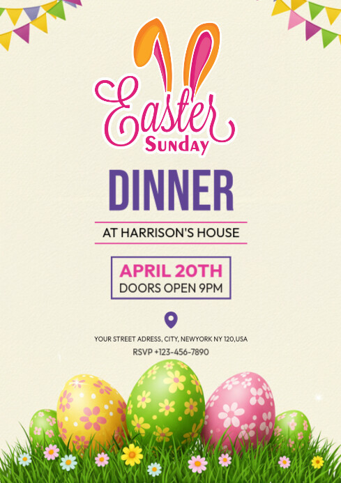Copy of Easter Dinner Flyer | PosterMyWall