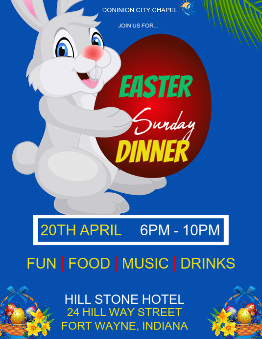 Easter Dinner invitation Template | PosterMyWall