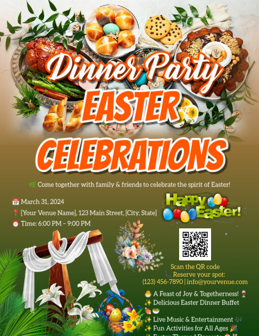 Easter Dinner Party Event Template | PosterMyWall