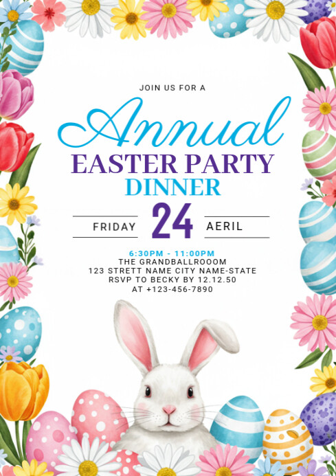 easter dinner template | PosterMyWall