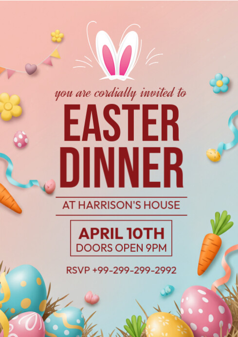 easter dinner template | PosterMyWall