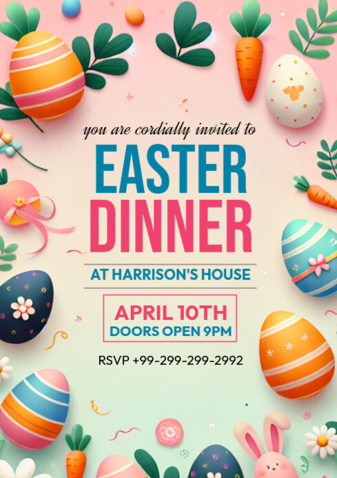 Copy of Easter Dinner Template | PosterMyWall
