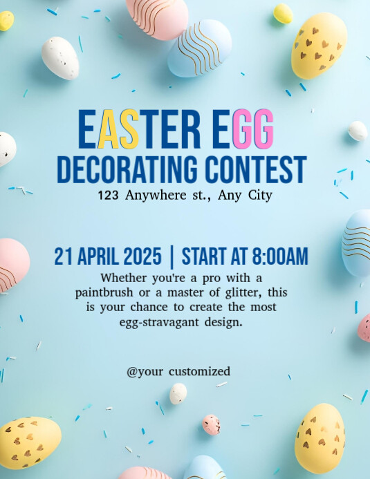 Easter egg decorating contest flyer Template | PosterMyWall