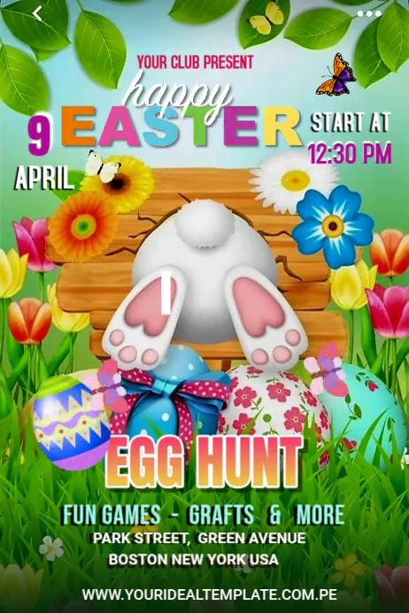 easter egg hunt activities flyer Template | PosterMyWall
