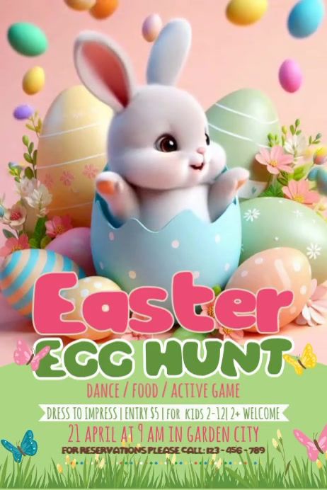 Easter Egg Hunt Banner 4' × 6' Template | PosterMyWall