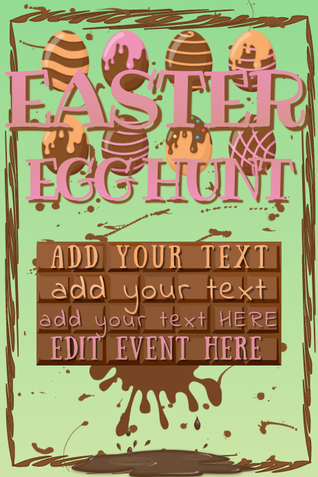 Easter Egg Hunt Chocolate Candy Paint Splat Template | PosterMyWall
