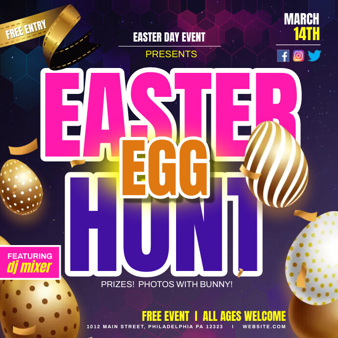 Easter egg hunt Template | PosterMyWall