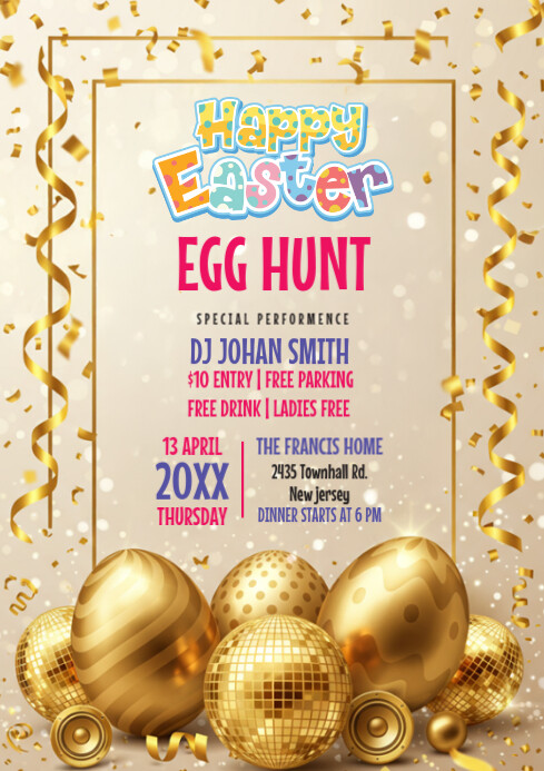 Easter Egg Hunt Template | PosterMyWall