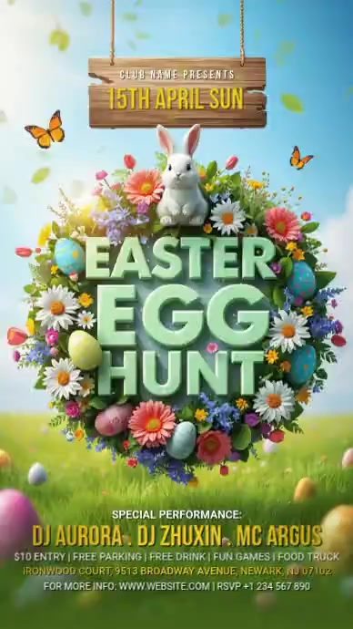 Easter Egg Hunt Digital Display Video Template | PosterMyWall