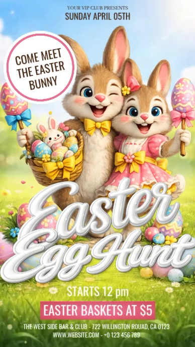 easter egg hunt event square design Template | PosterMyWall