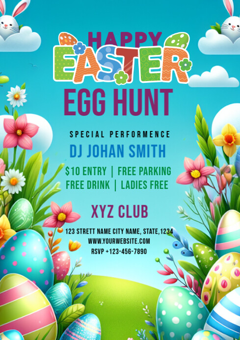 Easter Egg Hunt Flyer Template | PosterMyWall