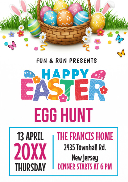Easter Egg Hunt Flyer Template | PosterMyWall
