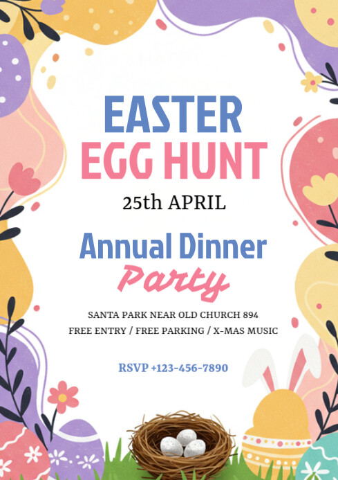 Easter Egg Hunt Flyer Template | PosterMyWall