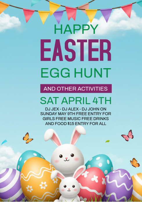 Easter Egg Hunt Flyer Template | PosterMyWall