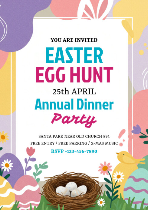 Easter Egg Hunt Flyer Template | PosterMyWall