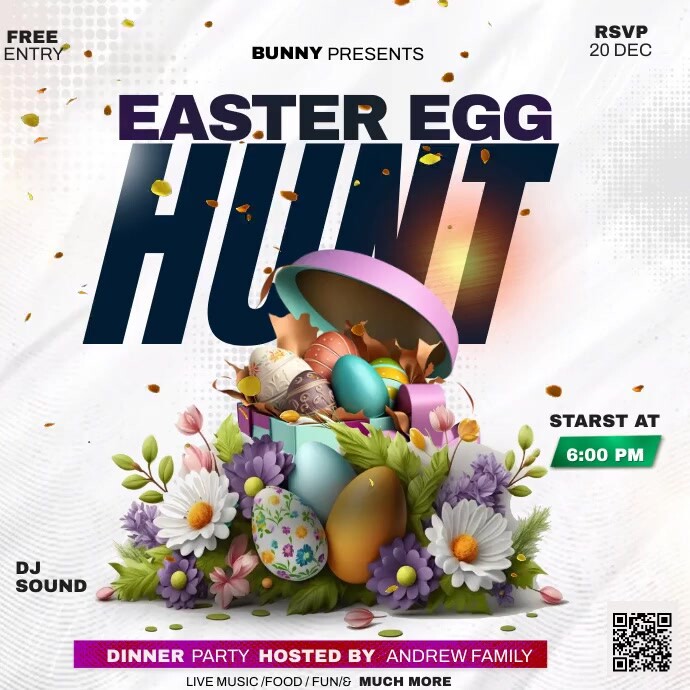 Easter egg hunt Instagram post Templat | PosterMyWall