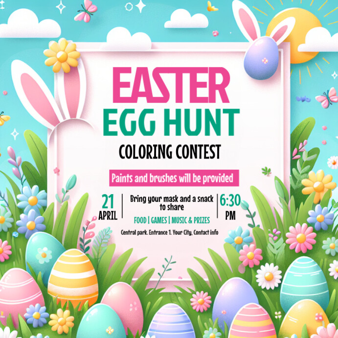 Copy of Easter Egg Hunt Instagram Post Template | PosterMyWall