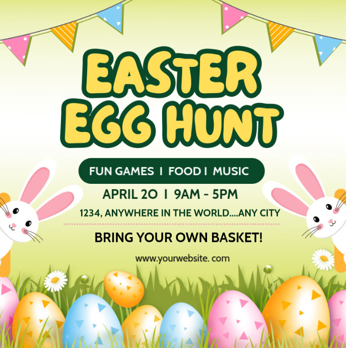Easter egg hunt invitation Template | PosterMyWall