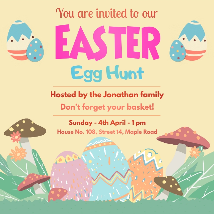 Easter egg hunt invite Template | PosterMyWall