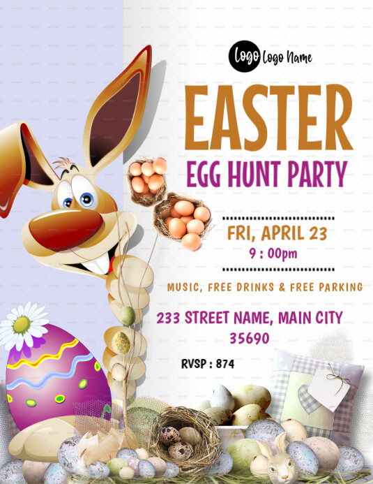 easter egg hunt party Template | PosterMyWall