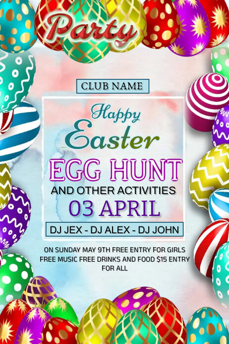 EASTER EGG HUNT PARTY Template | PosterMyWall