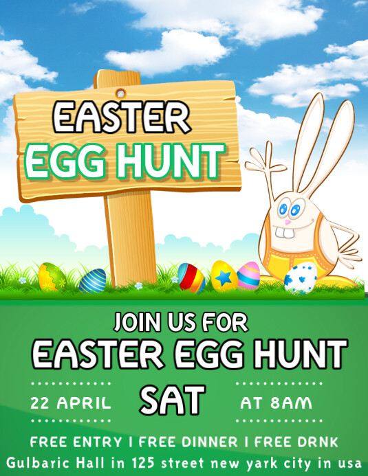 easter egg hunt party flyer Template | PosterMyWall