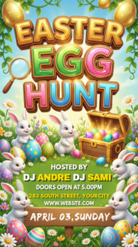 Easter Egg Hunt Party Instagram Story Template | PosterMyWall