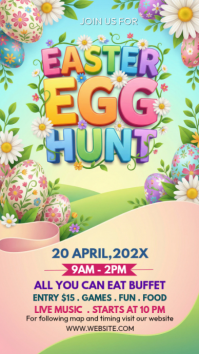Easter Egg Hunt Party Instagram Story Template | PosterMyWall