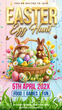 Easter Egg Hunt Party Instagram Story Template | PosterMyWall