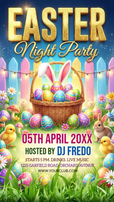 Easter Egg Hunt Party Instagram Story Template | PosterMyWall