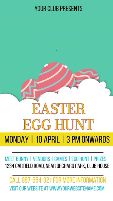 easter egg hunt party poster Template | PosterMyWall