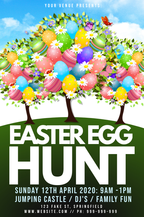 Copy of Green Illustrated Easter Egg Hunt Poster | PosterMyWall