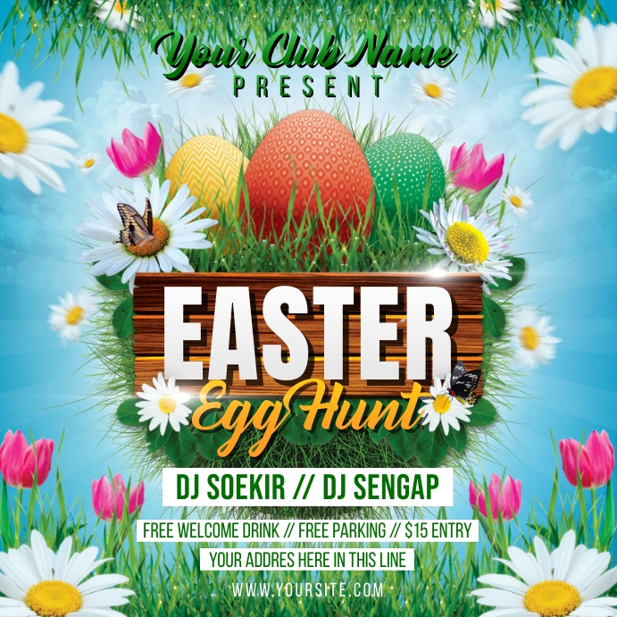 Easter Egg Hunt Social Media Post Template | PosterMyWall