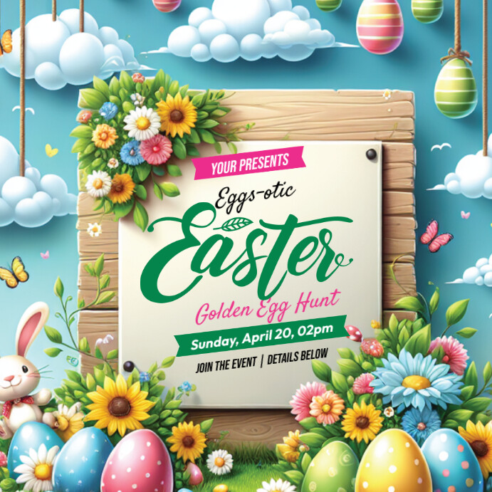 Easter Egg Hunt Social Media Template | PosterMyWall