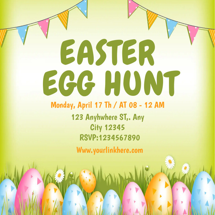 Easter Eggs Hunt Party, Easter Instagram post Template | PosterMyWall