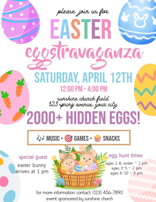 Plantilla de Easter Eggstravaganza Flyer | PosterMyWall