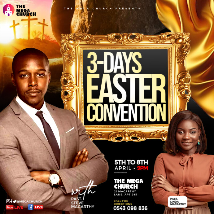 Easter Event Church Service Event Flyer Design for Social Media ...