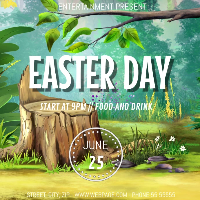 Easter Event party video flyer template | PosterMyWall
