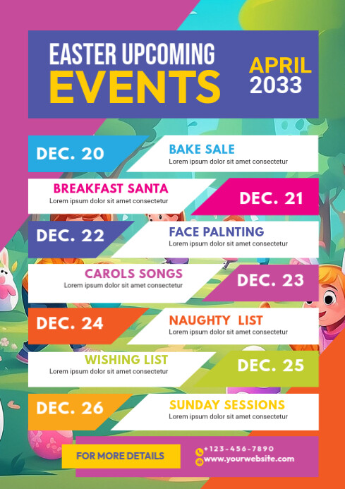 Copy of Easter event schedule template | PosterMyWall
