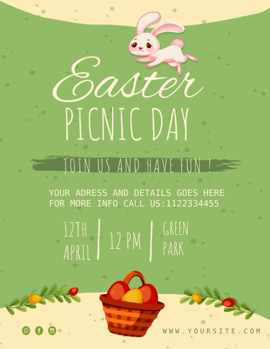easter festival, easter poster, easter picnic Template | PosterMyWall