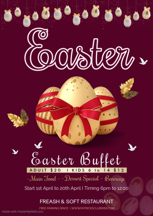 easter food buffet flyer Template | PosterMyWall