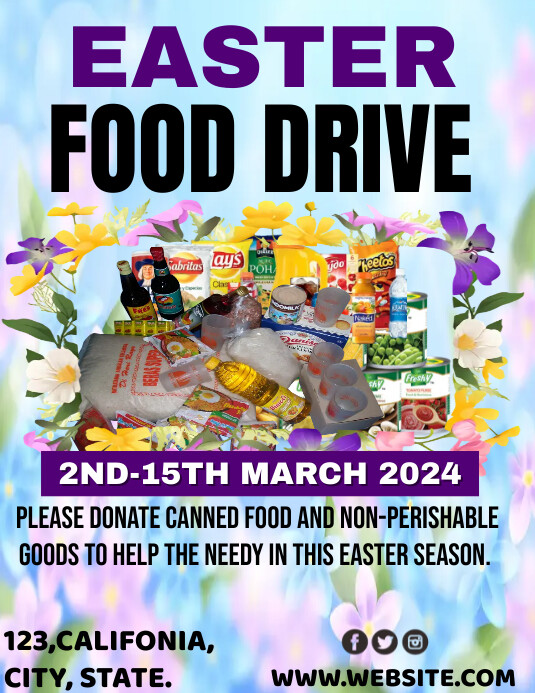 Easter food drive design template | PosterMyWall