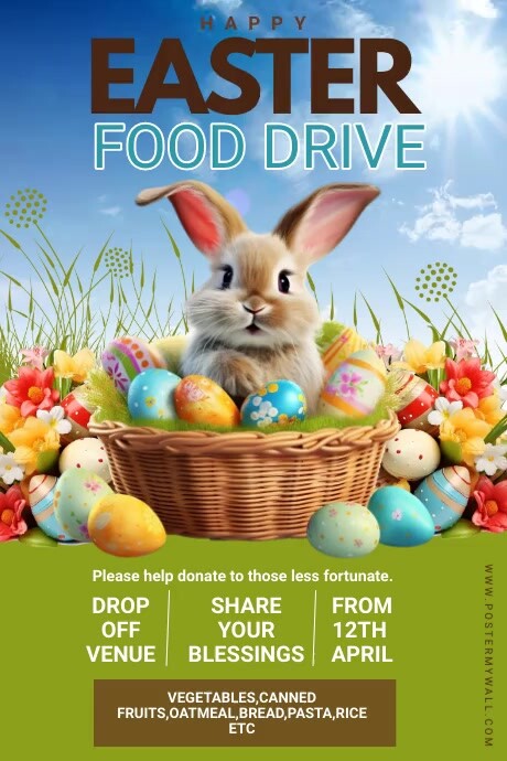 Modèle Easter Food Drive | PosterMyWall