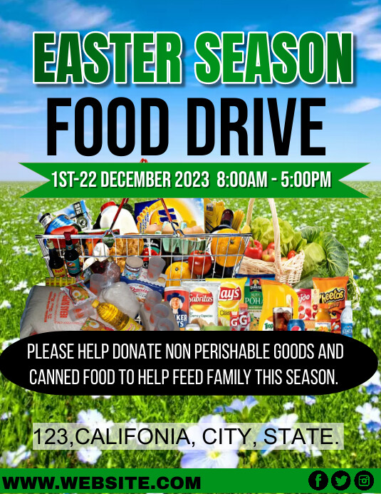Easter food drive design template | PosterMyWall