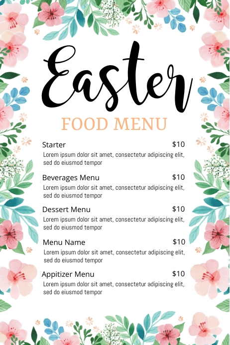 Copy of Easter Food Menu | PosterMyWall