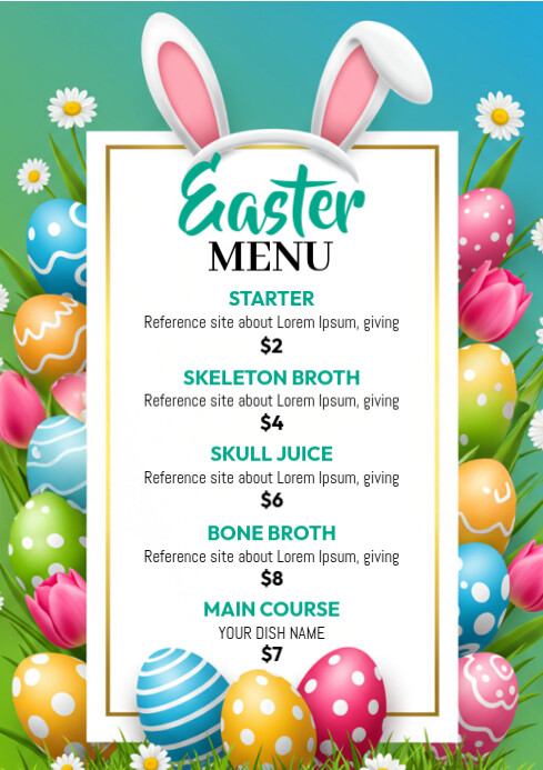 Easter Food Menu Template | PosterMyWall