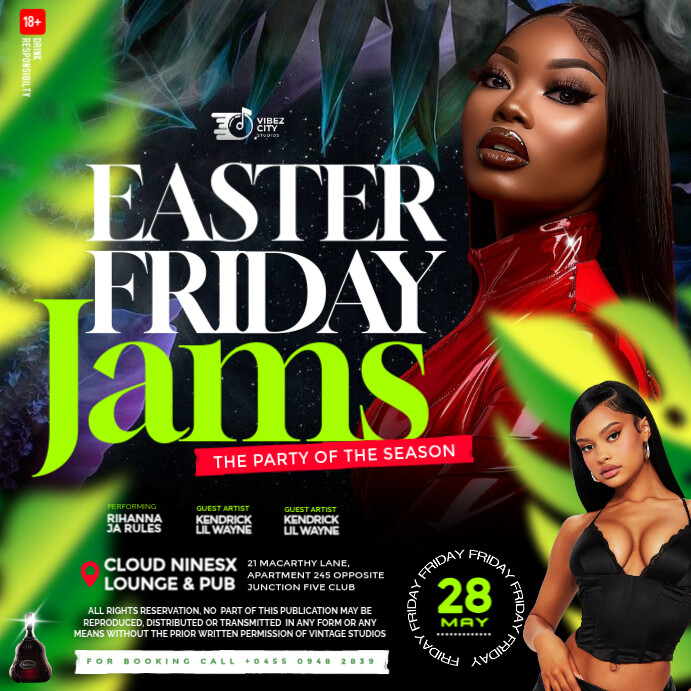 Copy of Easter Friday Jams Night Club Party Event Flyer | PosterMyWall