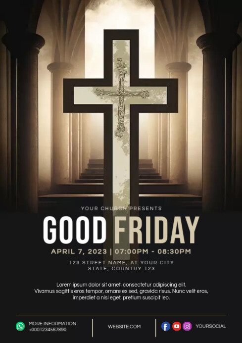 Easter Good Friday Service Template | PosterMyWall