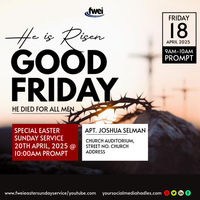 easter good friday service flyer Template | PosterMyWall