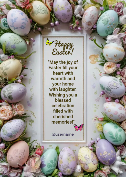 Easter greeting card poster or template | PosterMyWall